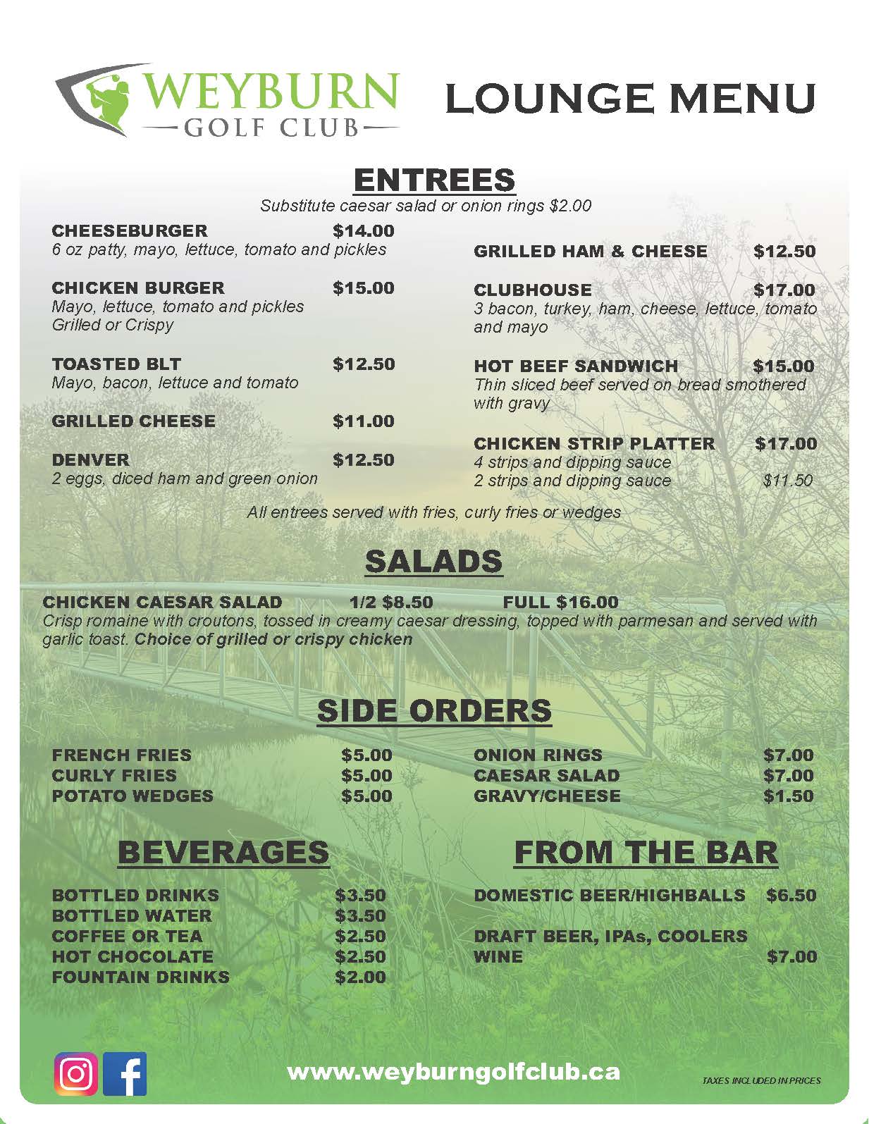 Food and Beverage - The Weyburn Golf Club